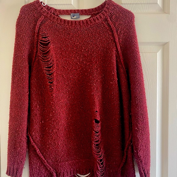 Sparkle & Fade | Sweaters | Sparkle Fade Red Sweater | Poshmark
